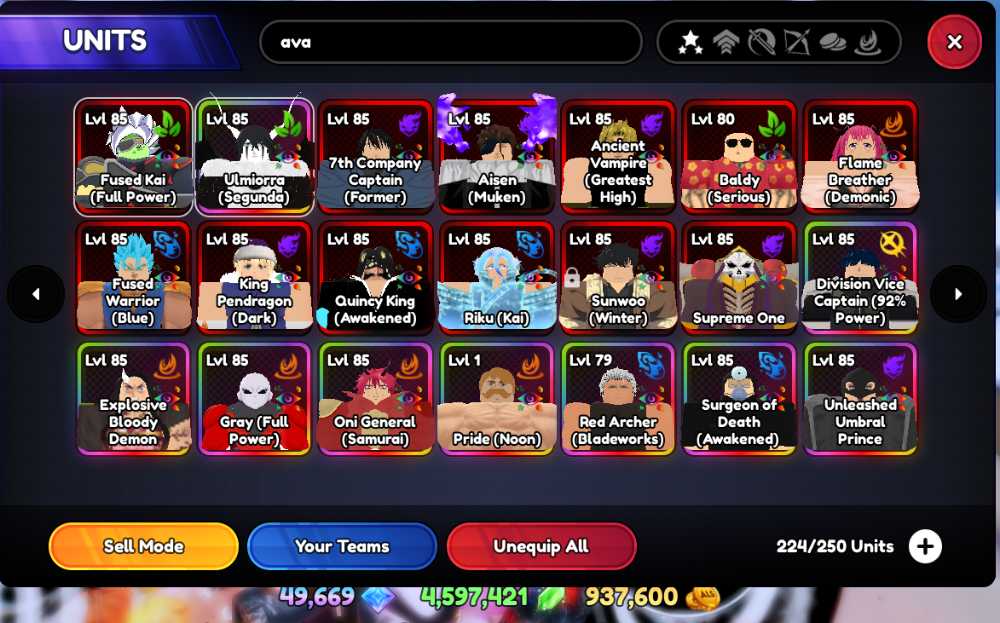 Anime Last Stand l Stacked LvL 110 Account 7 Godly(6Glitched) l 22 ...