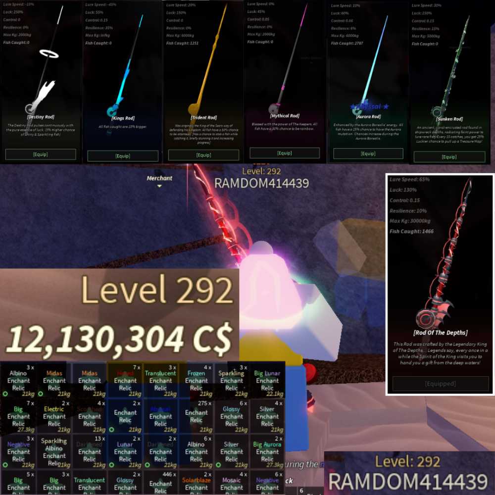 12,100,000 Cash | Rod Of The Depths | Trident Rod | Kings Rod | Aurora ...
