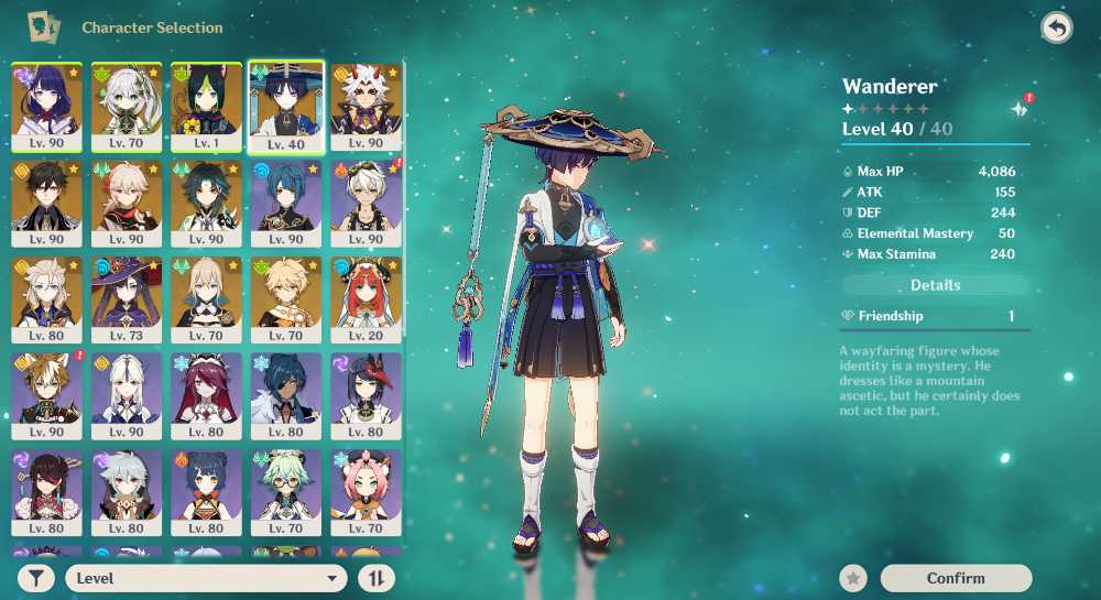 CODE 622 | ASIA AR 58 24x5 Wanderer, Raiden Shogun c2, Nahida, Zhongli ...