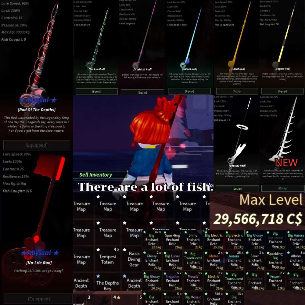 ID35Fisch:Lv500 Max. | 29M C$ | No-Life Rod Enchant Abyssal | Rod of ...