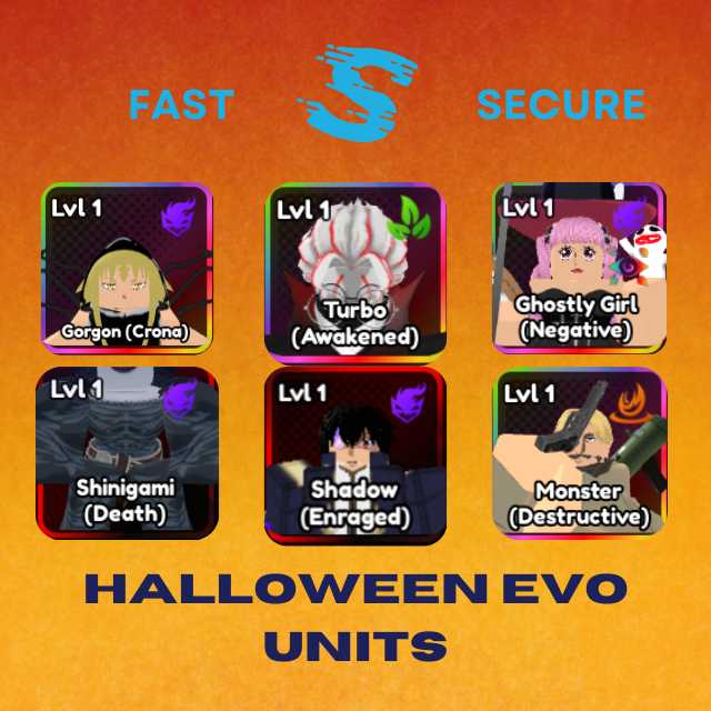 EVO UNITS HALLOWEEN SET 1 | GORGON EVO x TURBO EVO x GHOSTLY GIRL EVO x ...