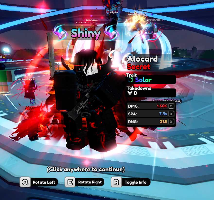 Shiny Alocard (alucard) Solar| Unverified | Level 101 | 36k gems | 180 ...