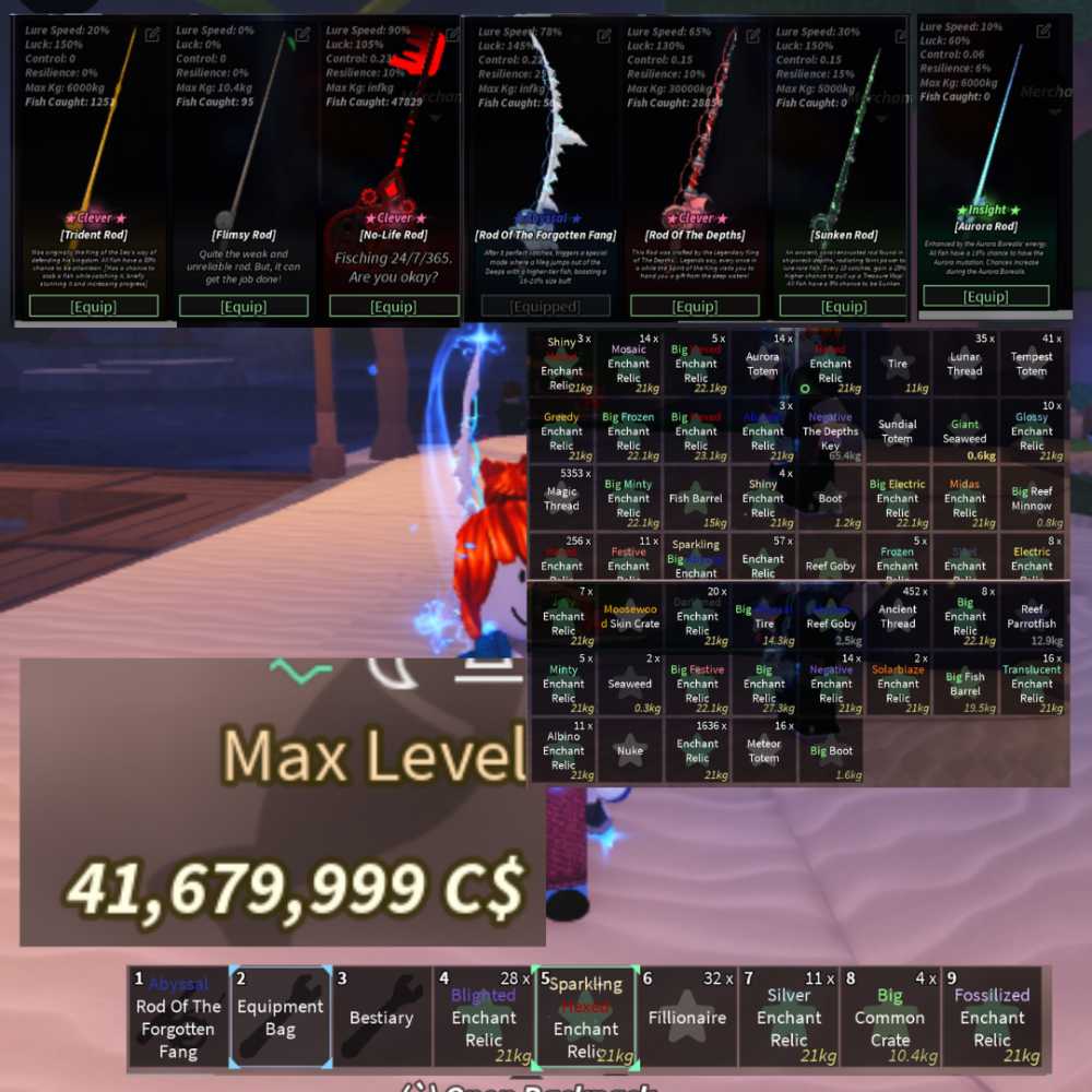ID 432 Fisch: Level 750 Max- 41M C$ - Rod of the Forgotten Fang, No ...