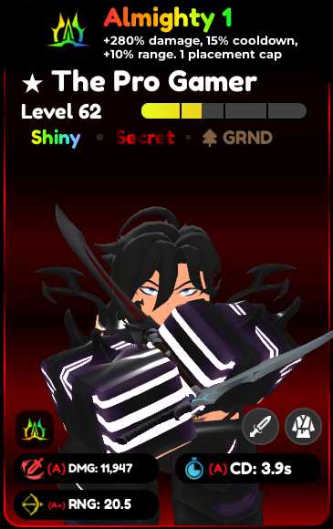 Almighty Shiny The Pro Gamer Evolved Lvl.62 A A A+ Secret Sung Jinwoo ...