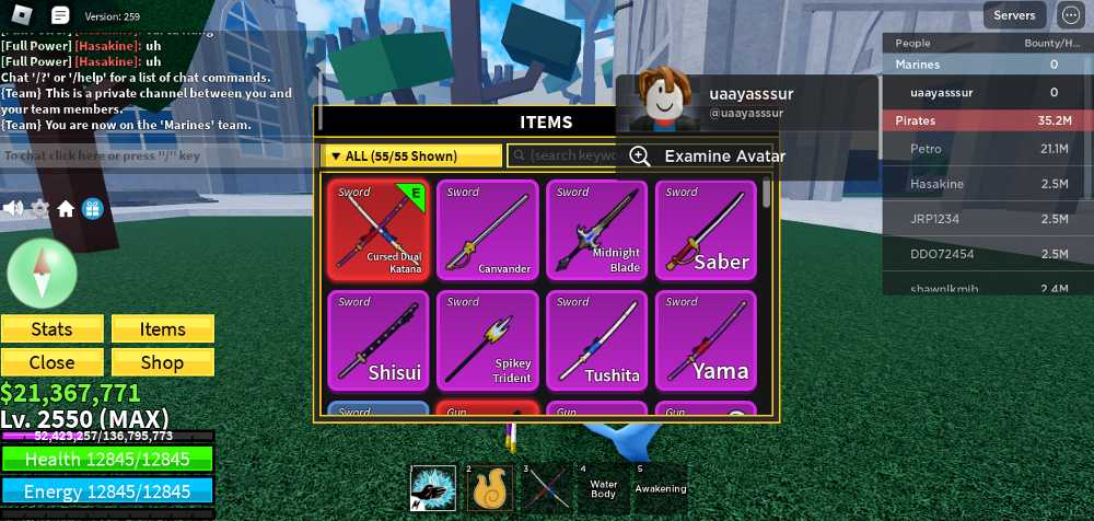 Blox fruits Awakening+full gearsShark V4+CDK +shadow+Gravity+TREX