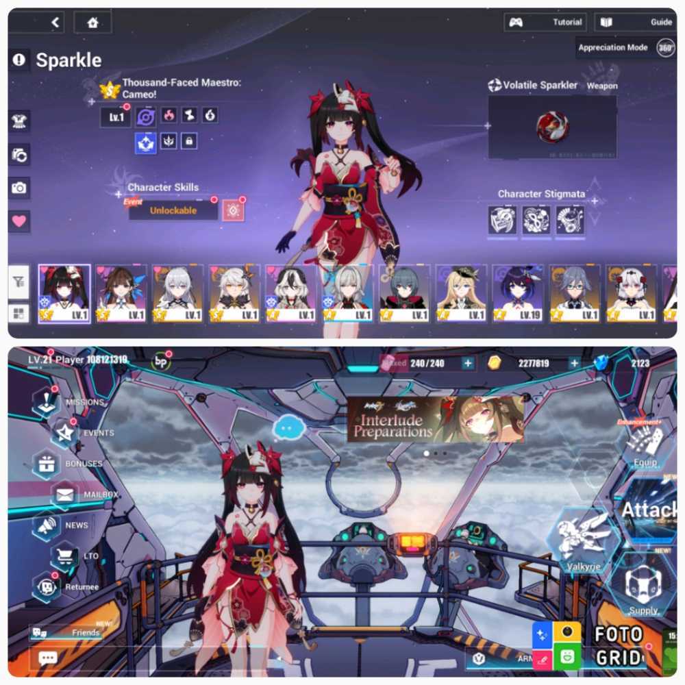 Na starter id level 21 | sparkle 4/4 fullset + li sushang + bronya sw + hov + 2k cry