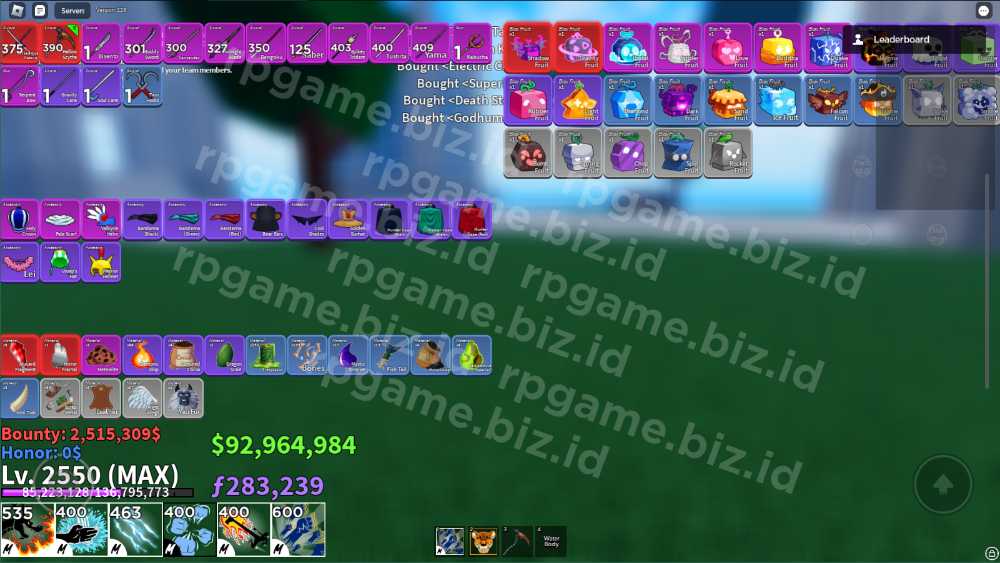 Blox Fruits| Lv2550 | Godhuman + Cursed Dual Katana + Hallow Scythe ...