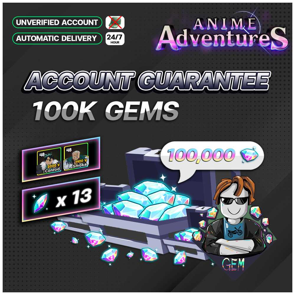 [100K GEMS] Anime Adventures | random Mythic Units | Automatic Delivery