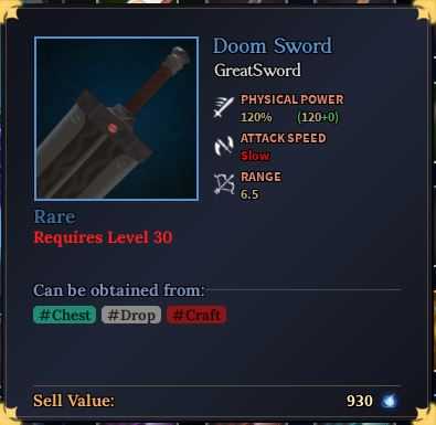 Doom Sword (Rare Greatsword) | Devas of Creation