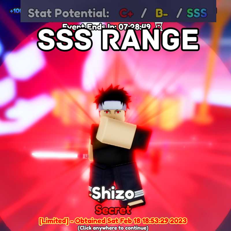 A691Shizo SSS Range 11.6% - Anime Adventures - Instant Delivery