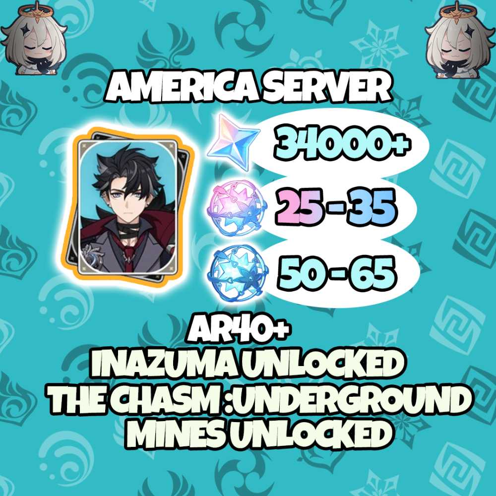 [America] Wriothesley (280 Wishes) | AR45+ | 34000 Primogems + 25-35 ...