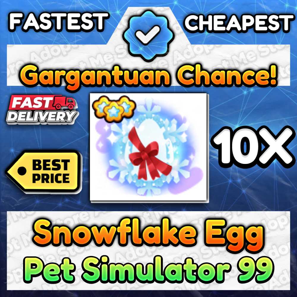 10X Snowflake Eggs (Gargantuan Pet) - Pet Simulator 99 | ⭐️ 100% SAFE ...