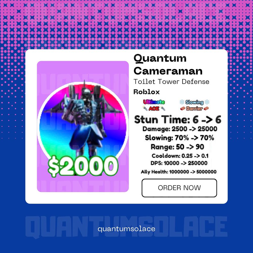 [Fast Delivery] New Ultimate Quantum Cameraman Toilet Tower Defense TTD ...