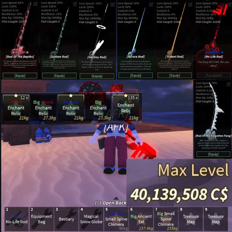 SALEID476Fisch: Level 750 Max 40M C$ - Rod of the Forgotten Fang, No ...