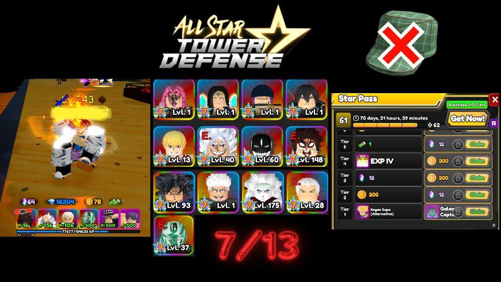NEW ACC ID.001⭐ASTD⭐All Star Tower DefenseMETA ACCOUNT lvl243: 7/13