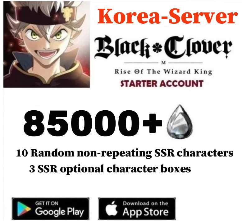 Korean server: 85000 diamonds + 300 single draw tickets + 10 random non-repeating SSR characters ...