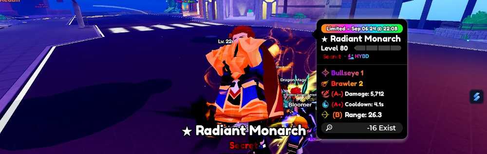 radiant monarch (evo) Stats random ( Radiant Monarh Evo) - anime defenders