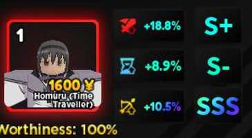 Homuru (Time Traveller) SSS Range Stat GG | Anime Adventure