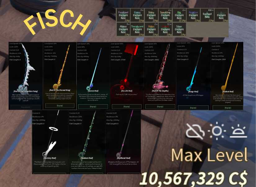 [ID79] Fisch Account Level MAX!! No-Life Rod // Rod of The Eternal ...