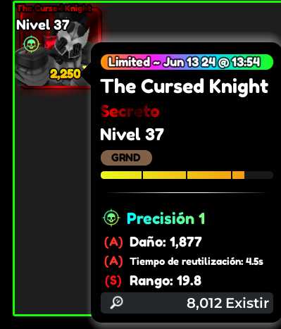 The Cursed Knight Anime Defenders Good Stats + Trait