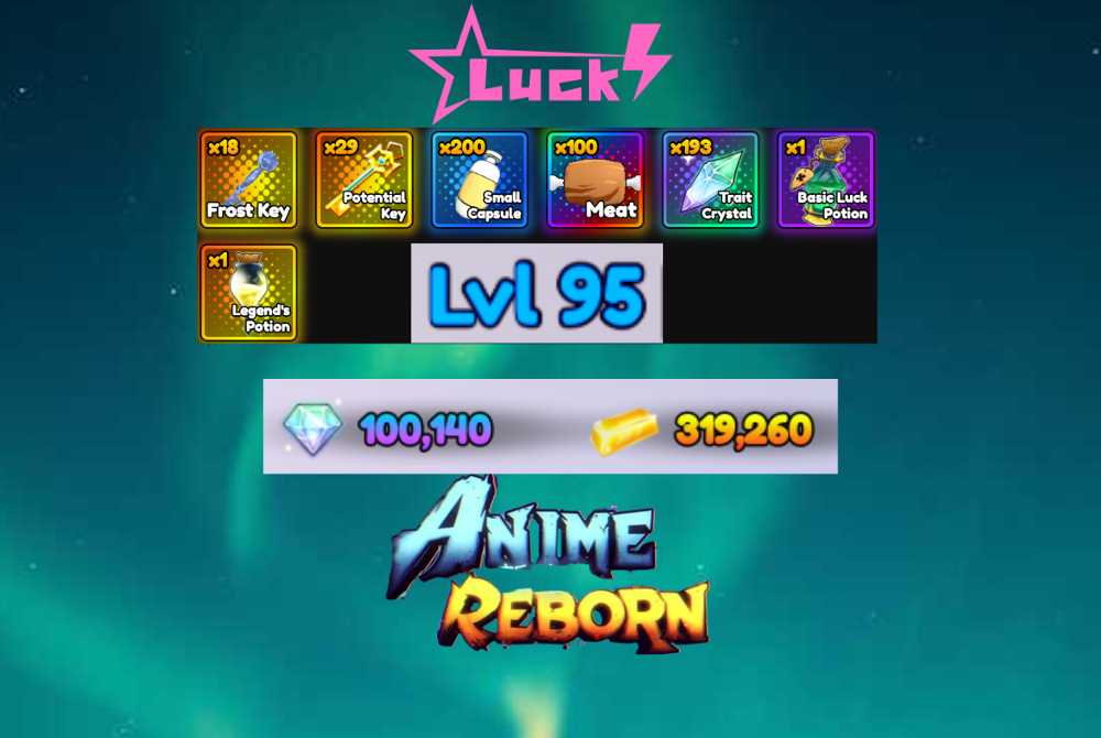 ID13 Anime Reborn | 100k Gems- 193 Traits Crystal - account lvl 95 ...