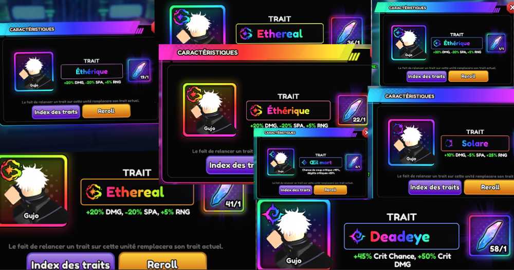 Anime Vanguards Accounts Gojo with mythic trait ! ( Among the 11 ...