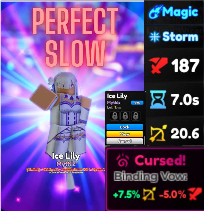 Emilia : Ice Lily Perfect slow : Anime Adventures