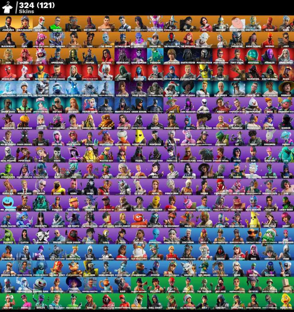 ⭐324 Skin⭐Polo Prodigy⭐John Wick⭐Leviathan Axe⭐Renegade Raider⭐alot of ...