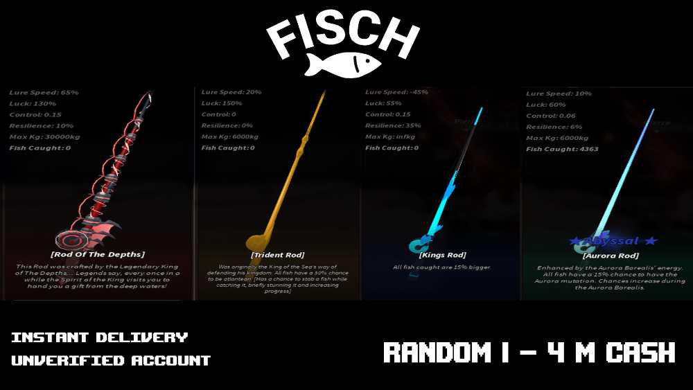 FISCH | Rod Of The Depths | Aorura Rod | Trident Rod | Kings Rod ...