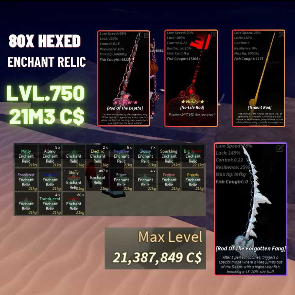 [Fisch] ID77: Level 750 Max 21M3 C$ - Rod Of The Forgotten Fang, Rod of ...