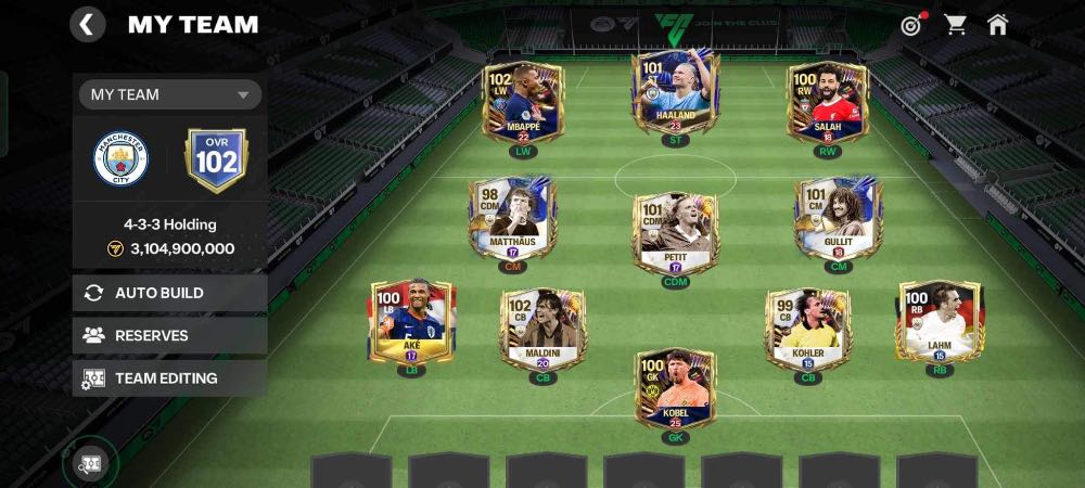 Android ios both 102 OVR TEAM 102 Tots Mbappe Toty 101 Haaland 100 Tots Salah // 100 GK Kobel ...