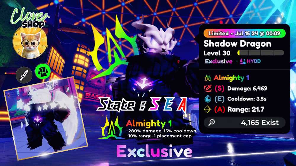 Anime Defenders | Shadow Dragon (Unevolved) | Trait - Almighty | State ...