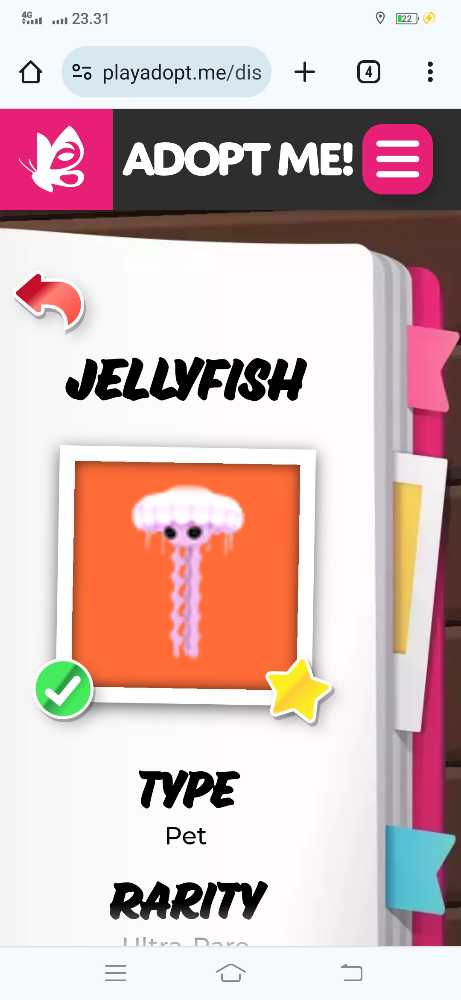 JELLYFISH NFR Adopt Me Item Pet