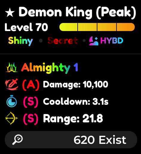 Anime Defenders | SHINY ALMIGHTY EVO Demon King (Peak) | GOOD STATS