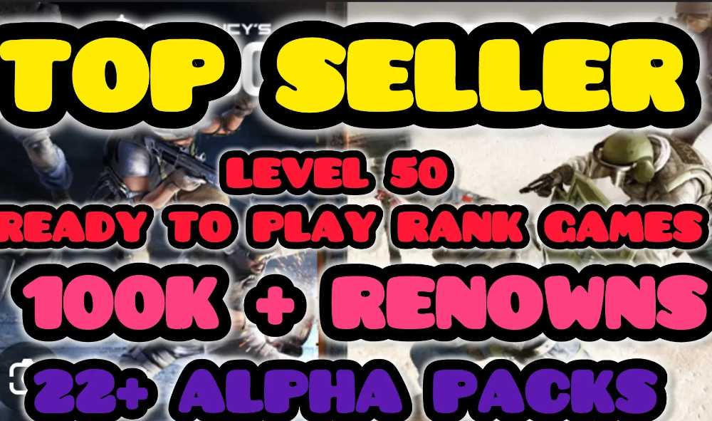 R6 - Steam+Uplay Level 50 75 - 100k Renowns⭐Alpha Packs⭐Ready For ...