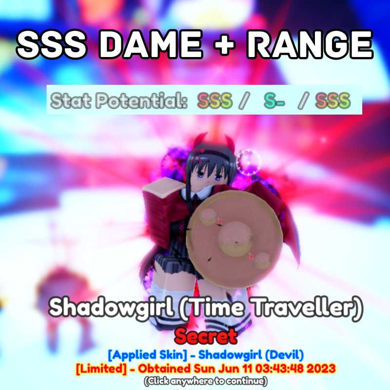 A36Shadowgirl / Homura Evo Dame SSS + RNG SSS - Anime Adventures ...