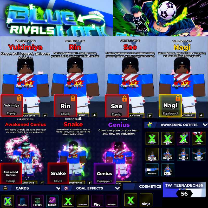 ROBLOX | Blue Lock: Rivals | Style Yukimiya / Rin / Sae / Nagi | Flow ...