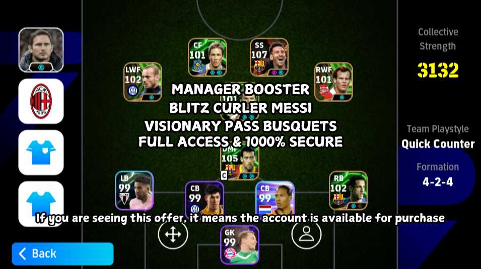 EFOOTBALL ANDROID IOS BLITZ MESSI BUSQUETS MANAGER BOOSTER BEST DEAL MOBILE